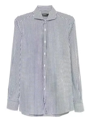 Karl Lagerfeld Striped Cotton Shirt - Blue