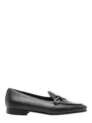 EDHEN MILANO Buckle-detail Leather Loafers - Black