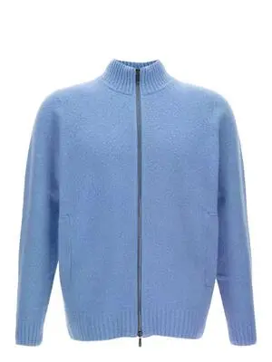 DRUMOHR Zip-front High-neck Sweater - Blue