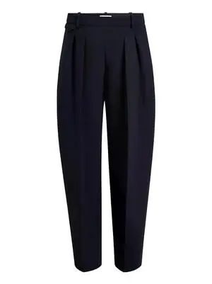 Khaite Button-detailed Pleated Trousers - Blue