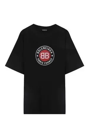 Balenciaga Bb Badge Logo T-shirt - Black