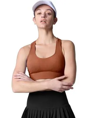 COZY ZERO Tech Merino Mid-support Sports Bra - Cappuccino