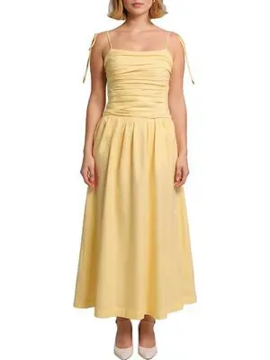 NELLE ATELIER Caroline Petite Drop Waist Maxi Dress - Butter