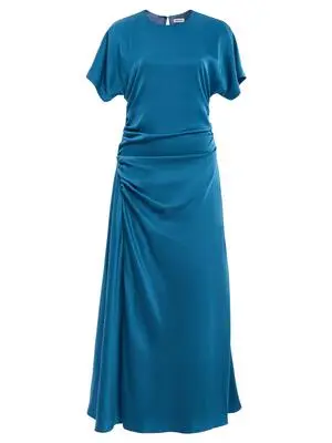 Simkhai Marabella Draped Midi Dress Blue