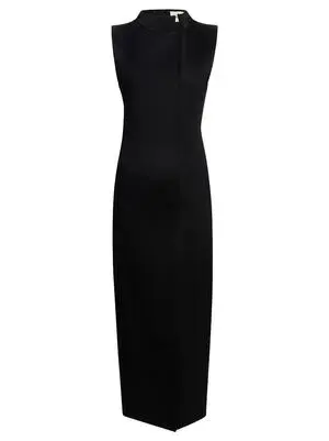 Khaite Slit-detail Sleeveless Midi Dress - Black