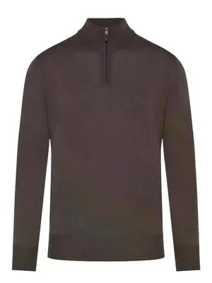 Canali Wool Polo Shirt - Brown