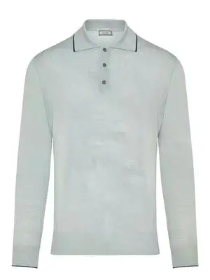 Canali Long Sleeve Polo Shirt - Blue
