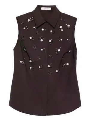 Dorothee Schumacher Embellished Sleeveless Top - Brown