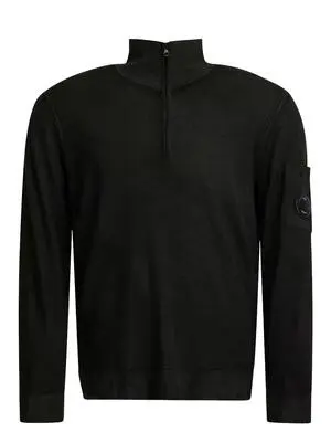C.P. COMPANY Wool Zip-up Sweater - Black