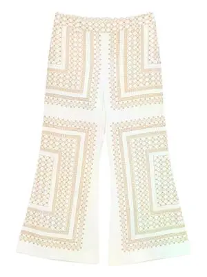 Zimmermann Geometric-print Flared Trousers - Neutrals