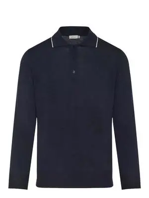 Canali Long Sleeve Polo Shirt - Blue
