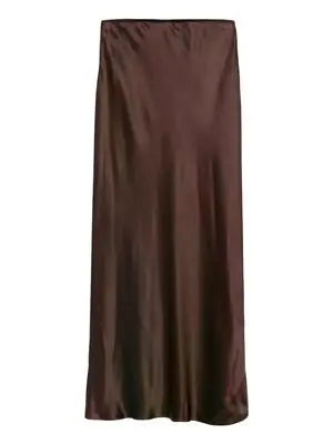 Dorothee Schumacher Satin-finish Midi Skirt - Brown
