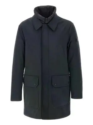 Peuterey Double-collar Flap-pocket Coat - Black