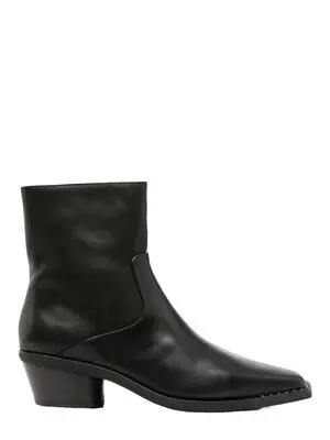 Ash Leather Ankle Boots - Black