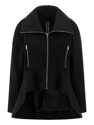 Rick Owens Oversized Virgin Wool Coat - Black