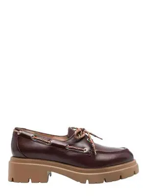 STUART WEITZMAN Chunky Leather Boat Shoes - Red