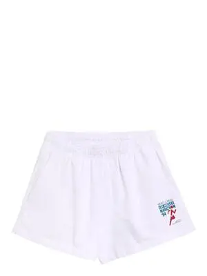 SPORTY & RICH Elasticated-waistband Shorts - White