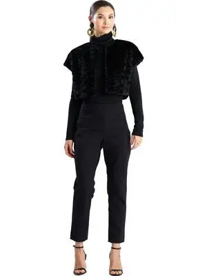 Natori Astrakhan Faux Fur Bolero - Black