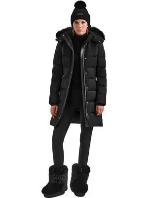 Rudsak Down-filled Parka With Faux Fur Trim - Black