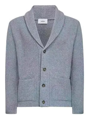LARDINI Shawl-collar Cardigan - Grey