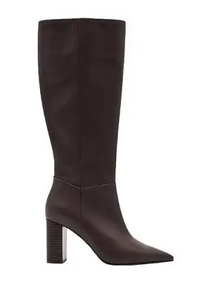 REISS Heeled Leather Knee-high Boots - Burgundy