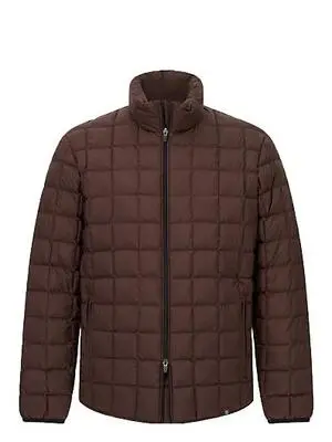 Boggi Milano Quilted Shell-down Jacket With Side Pockets - Brown