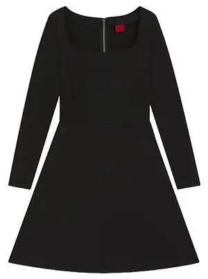 Hugo Square-neck Mini Dress - Black
