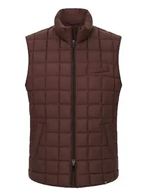Boggi Milano High-neck Quilted Shell-down Gilet - Brown