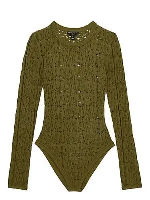 REISS X Atelier Frances Lace Bodysuit - Green
