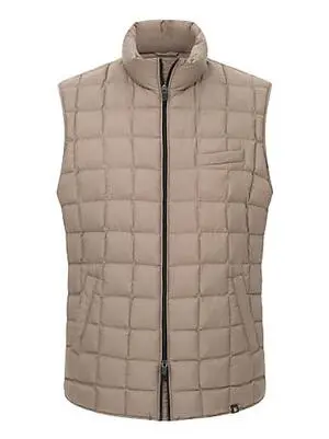 Boggi Milano High-neck Quilted Shell-down Gilet - Taupe