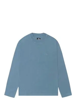 StÜssy Dyed Long-sleeve Mock Neck Tee - Blue