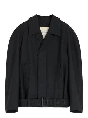 LEMAIRE Raglan Sleeve Short Coat - Black