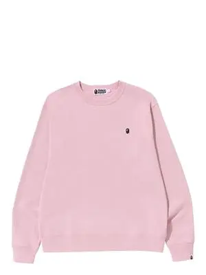 A BATHING APE Ape Head Relaxed Fit Crewneck - Pink