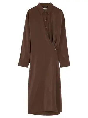 LEMAIRE Straight Collar Twisted Dress - Brown