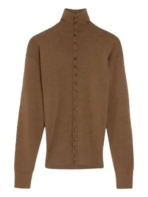 LEMAIRE Buttoned Fitted Cardigan - Brown