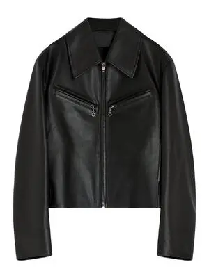 LEMAIRE Boxy Leather Blouson - Black