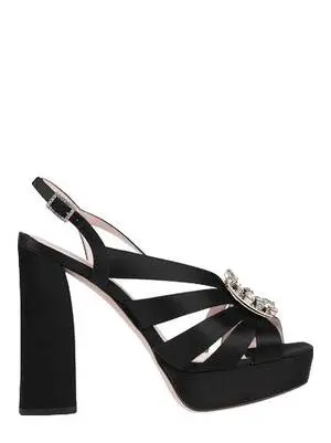 ROGER VIVIER Textile Fiber Sandals - Black