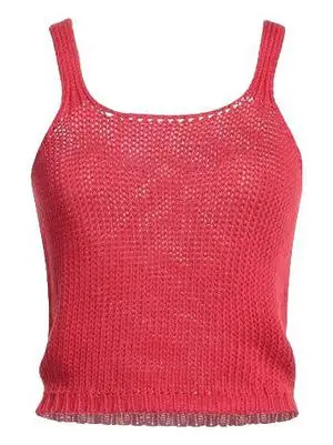 VICOLO Knitted Crop Top - Tomato Red