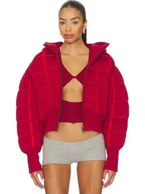 ISA BOULDER Square Puffer Jacket - Cherry