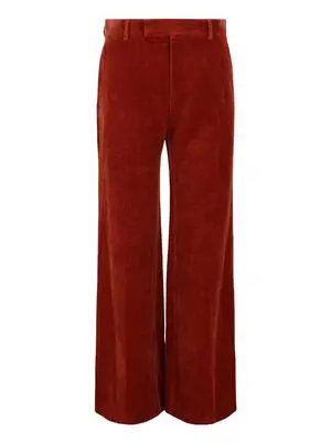 Gucci Velvet Flared Leg Pants - Red