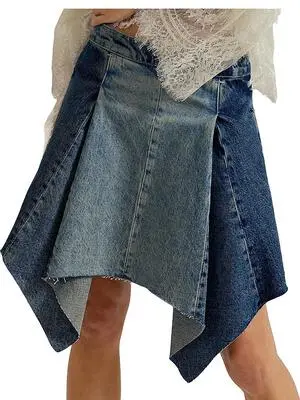 Free People Wild River Denim Handkerchief Skirt - Small Talk