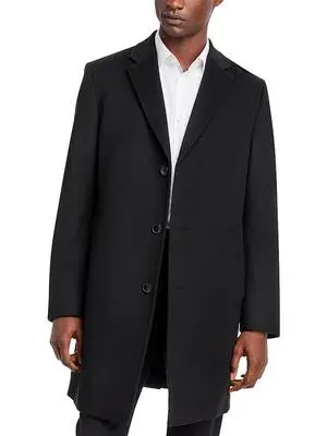 BOSS Jared Wool & Cashmere Regular Fit Topcoat - Black