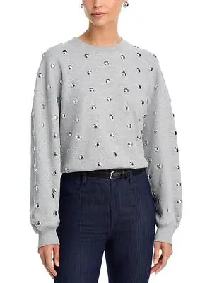 Cinq À Sept Studded Sweatshirt - Heather Grey/silver