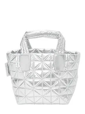 VEE COLLECTIVE Mini Quilted Tote - Chrome Metallic