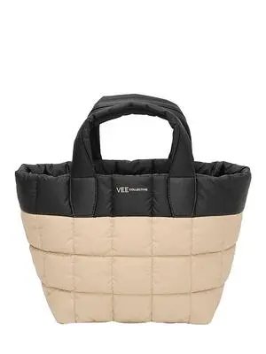 VEE COLLECTIVE Porter Small Quilted Nylon Tote - Black/desert
