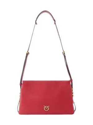 Pinko Triplet Mini Vitello Leather Shoulder Bag - Red