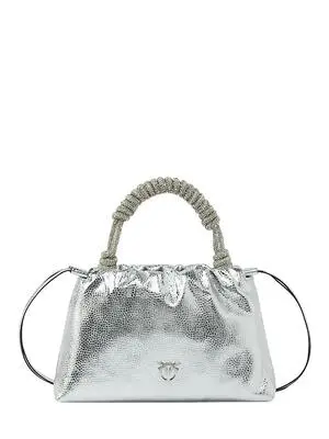 Pinko Leather Mini Clutch - Silver