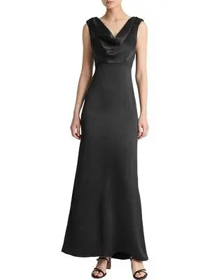 Vince Cowl Neck Maxi Dress - Black