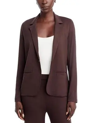 Majestic Filatures Knit One-button Blazer - Coffee