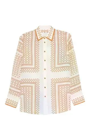Zimmermann Geometric-print Buttoned Shirt - Neutrals